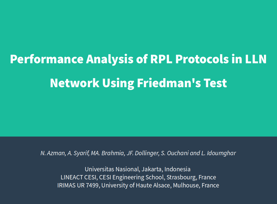 Performance Analysis of RPL Protocols in LLN Network Using Friedman’s ...